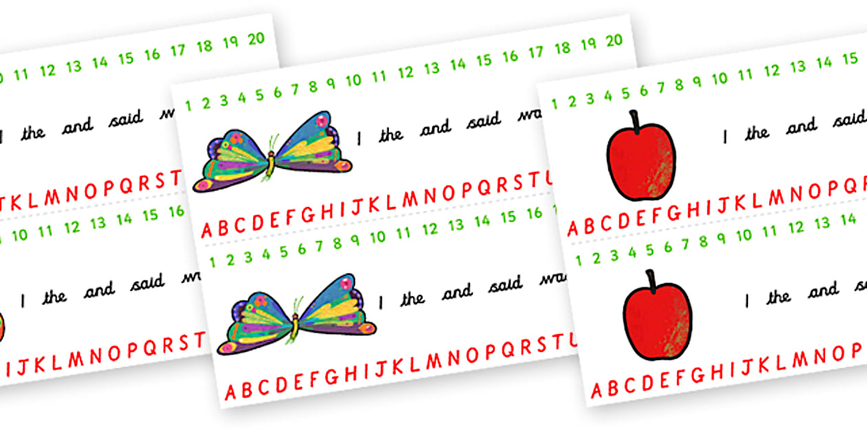 Alphabet and Number Strips to Support Teaching on The Very Hungry ...