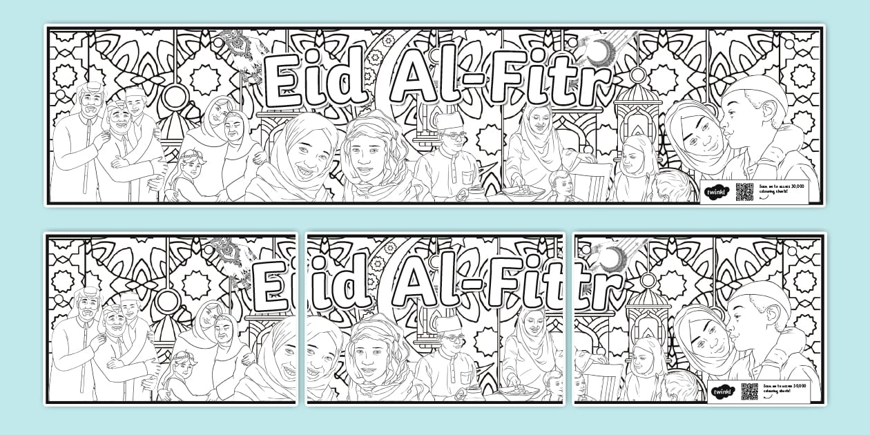KS2 Eid Al-Fitr Colouring Display Banner (teacher made)