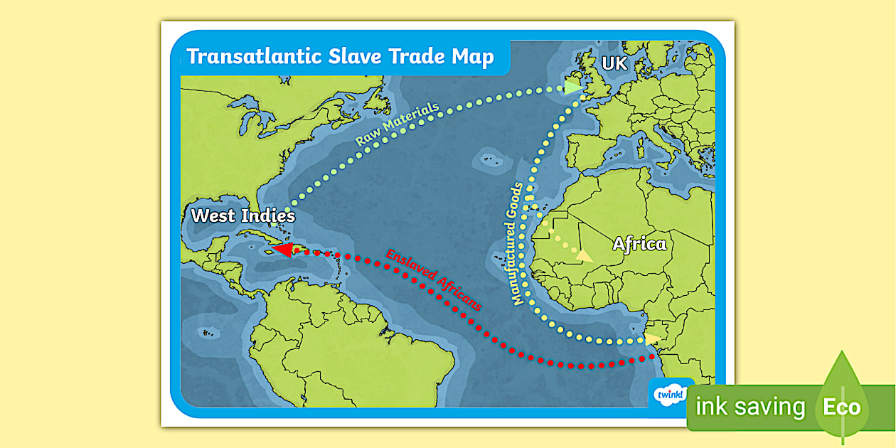 Transatlantic Slave Trade Map - Twinkl