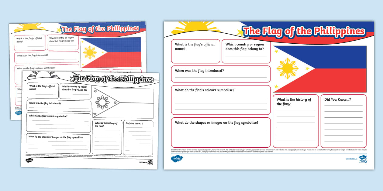 The Philippines Flag Fact File Template - Twinkl