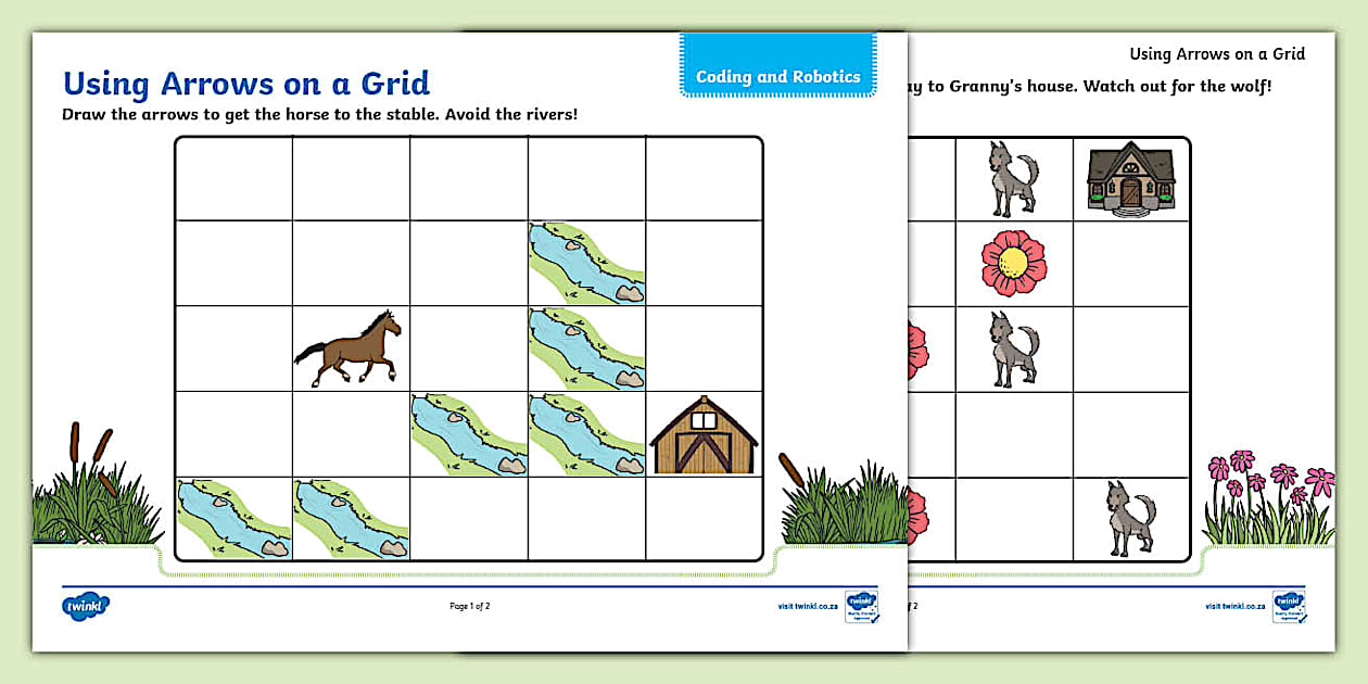 Grade R Coding And Robotics Using Arrows Activity Twinkl