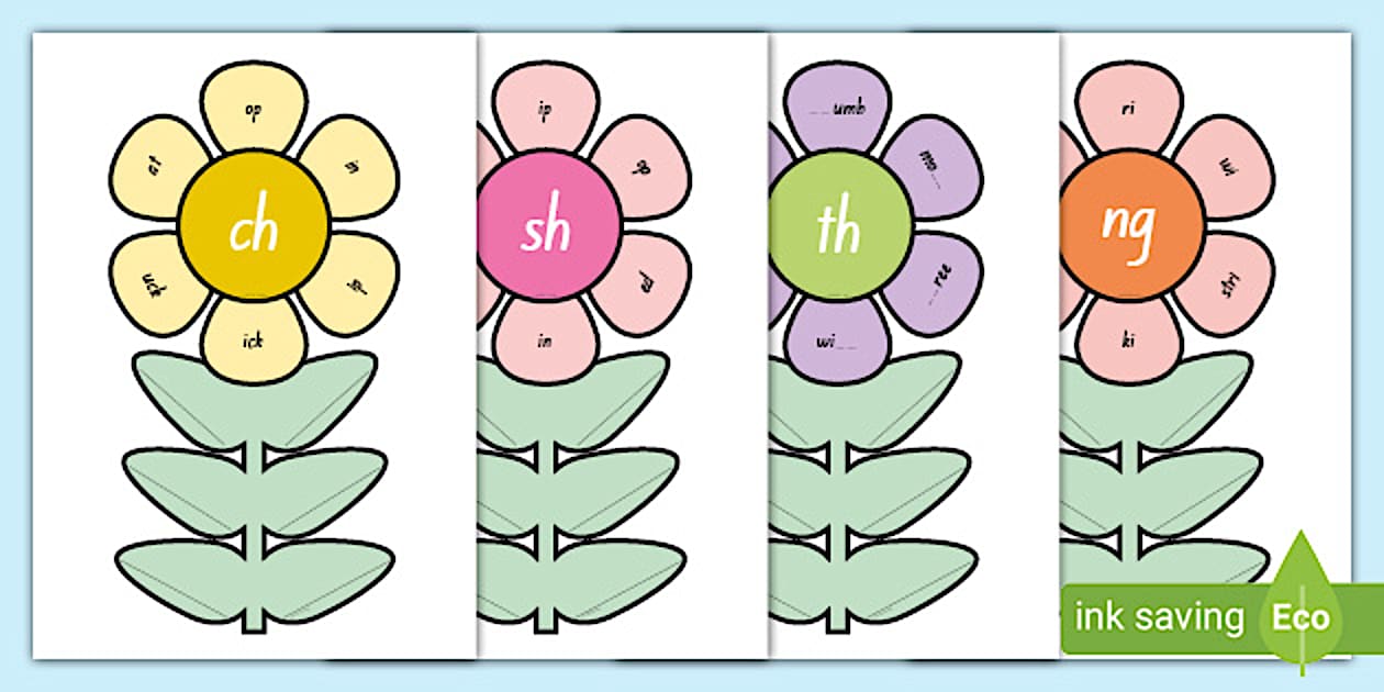 Digraph Flower Activity (teacher made) - Twinkl
