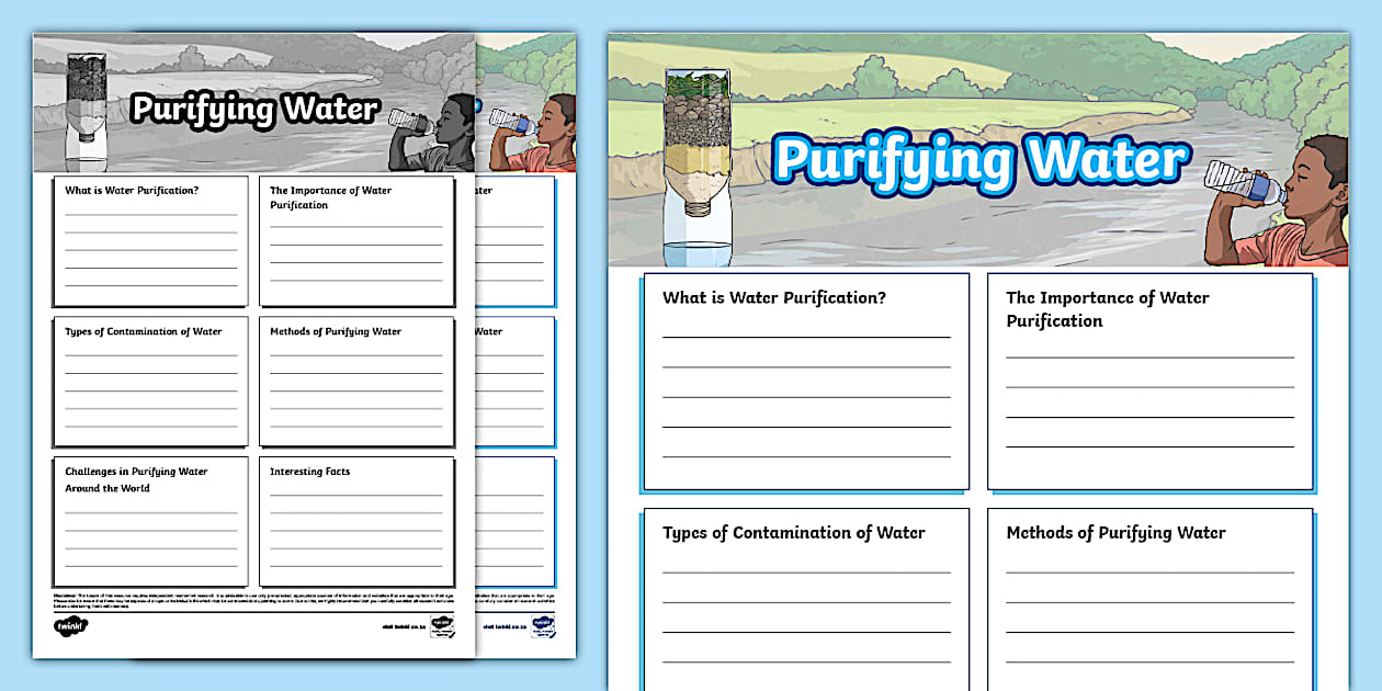 Purifying Water Fact File Template (teacher made) - Twinkl