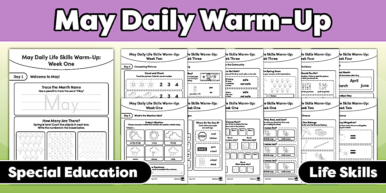 May Daily Life Skills Warm-Up Activities | Morning Work