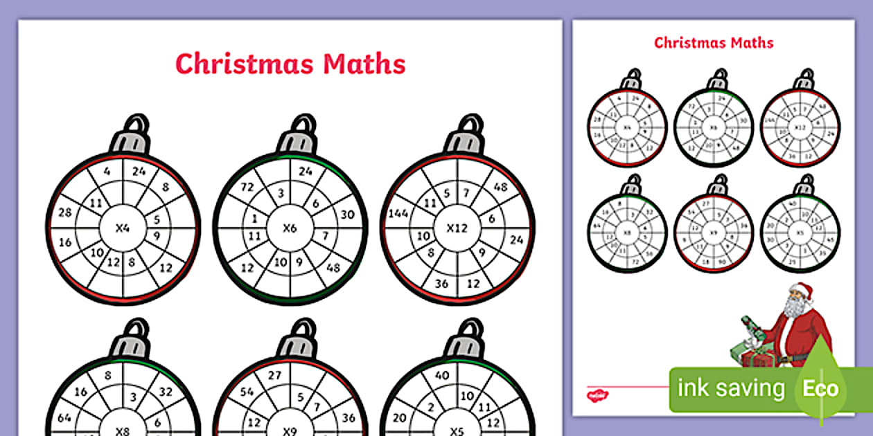 Editable Christmas Math Worksheet (teacher made) - Twinkl