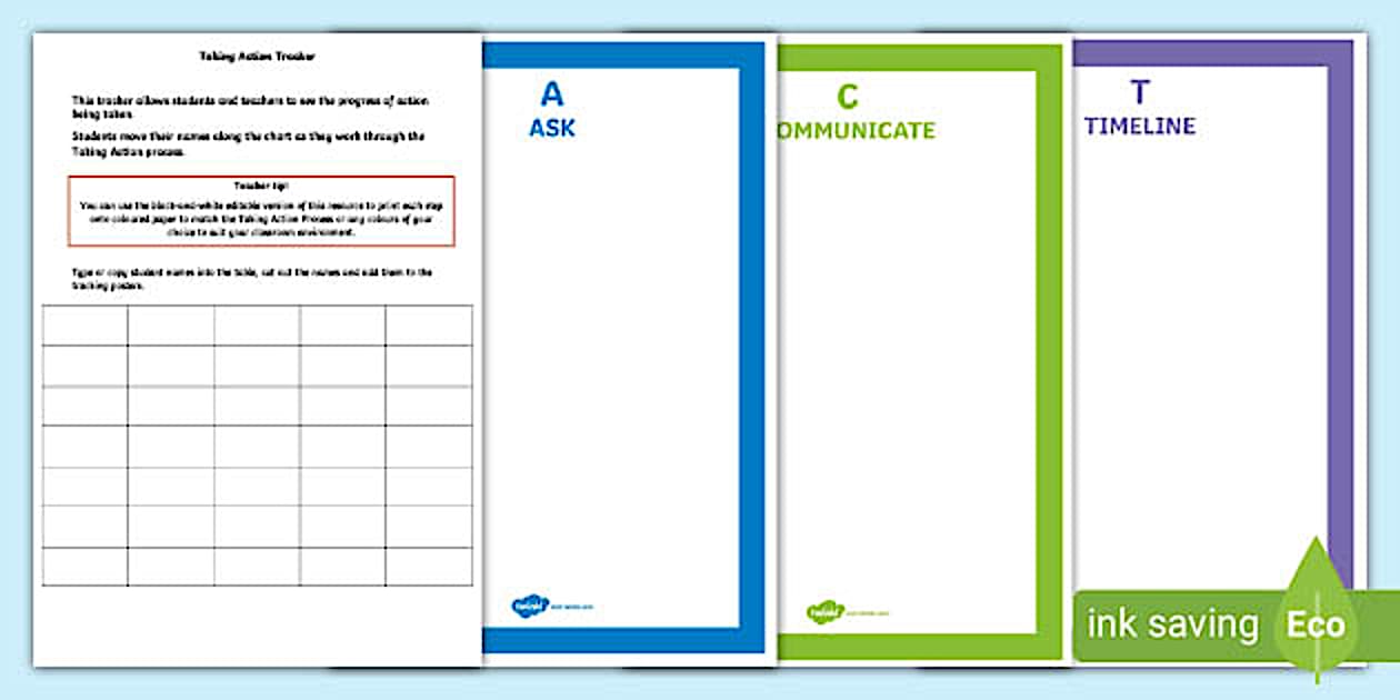 PYP Taking Action Tracker (Teacher-Made) - Twinkl