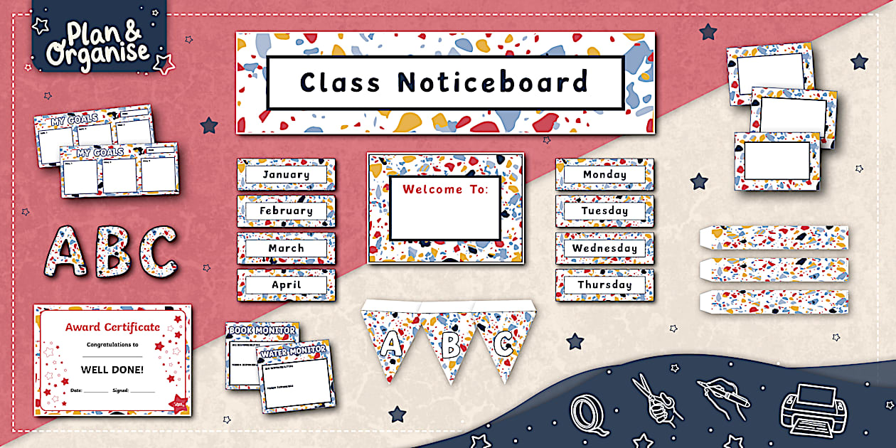 Bright Terrazzo | Classroom Display Pack (teacher made)