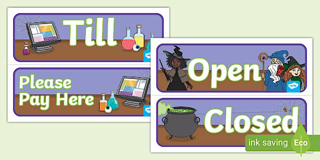 Cursive Potion Shop Role Play Signs (teacher made) - Twinkl