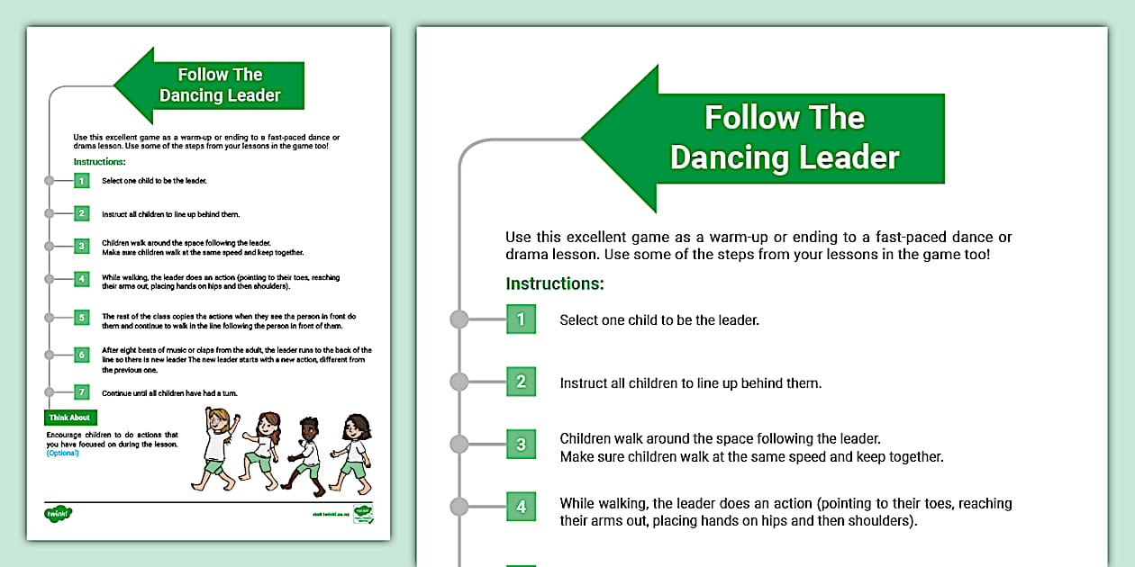 Follow The Leader Warm-Up and Cool-Down Activity - Twinkl