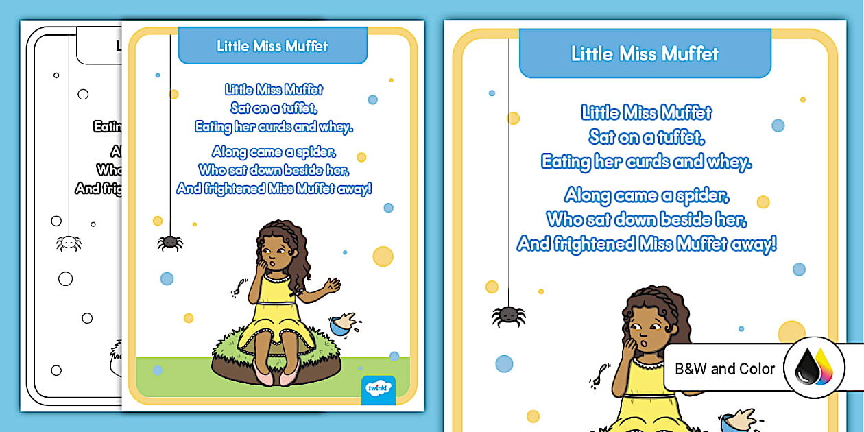Little Miss Muffet Poster (teacher made) - Twinkl
