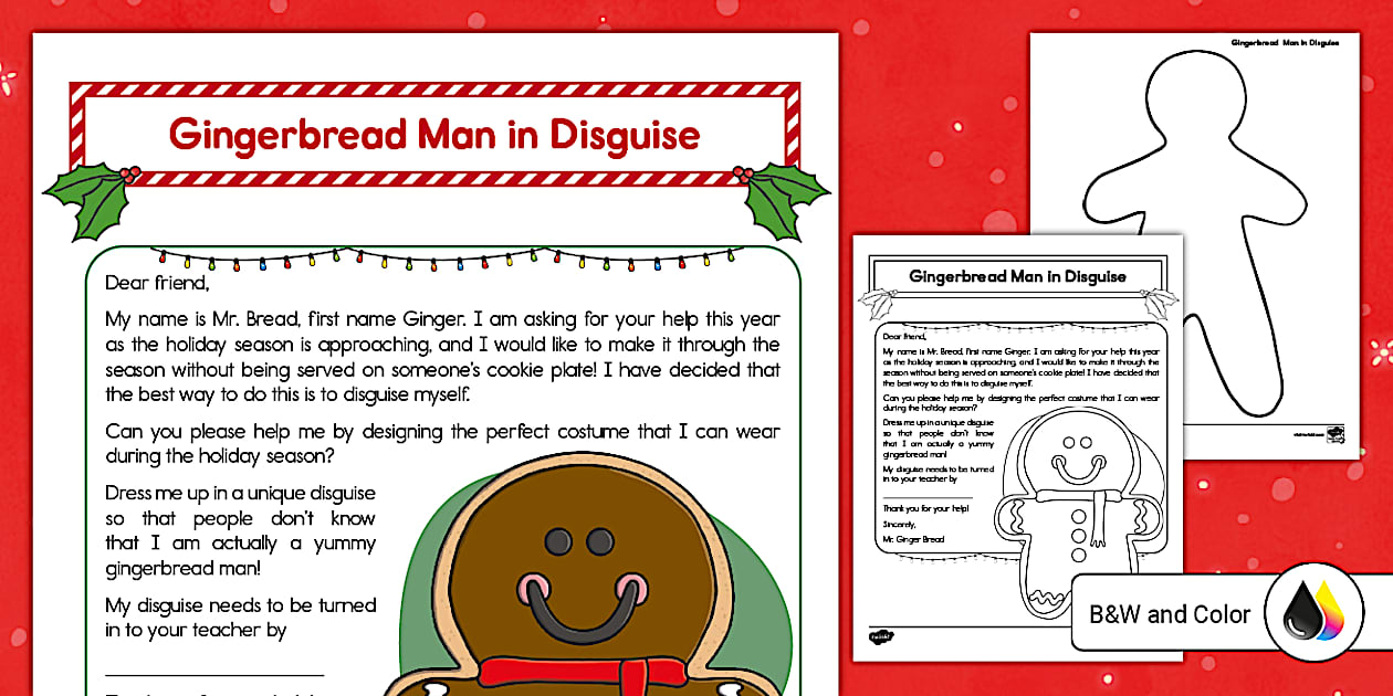 Gingerbread Man in Disguise Project (teacher made) - Twinkl
