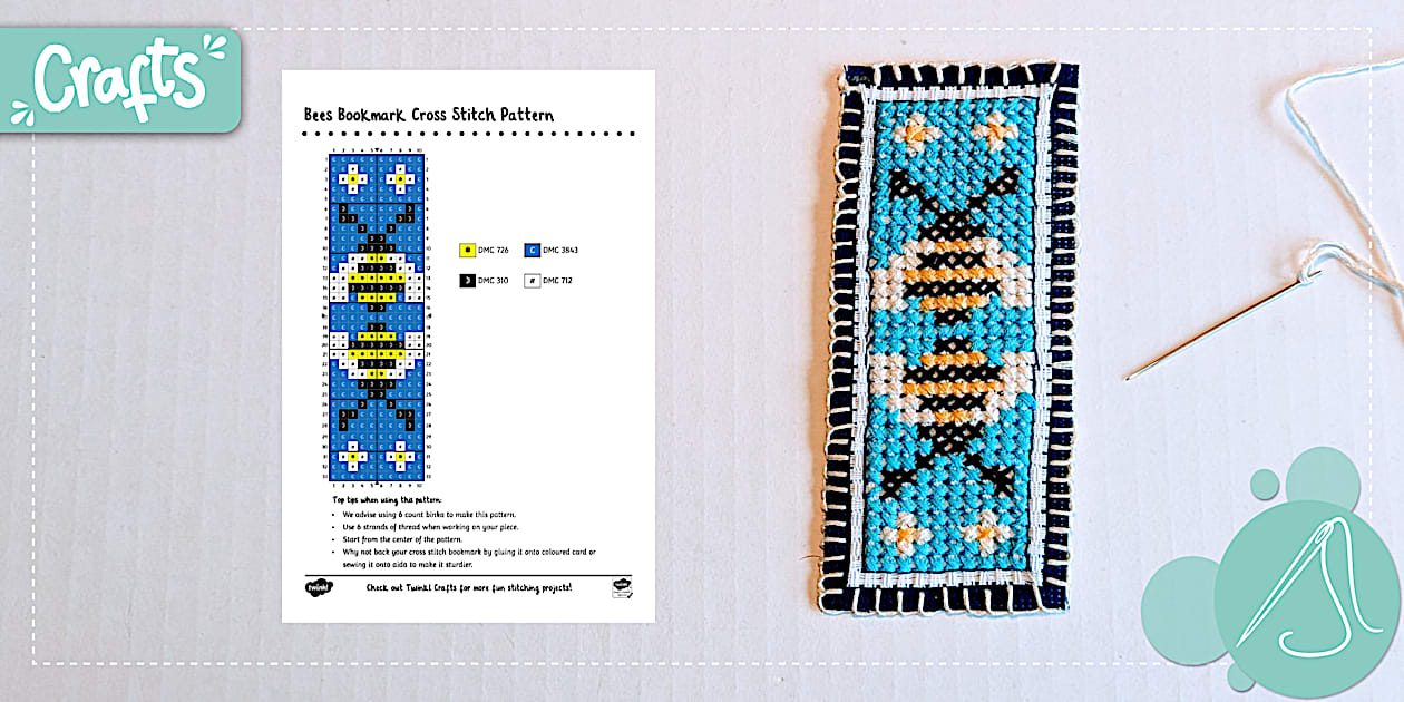 Bees Pattern | Cross Stitch Crafts (Teacher-Made) - Twinkl
