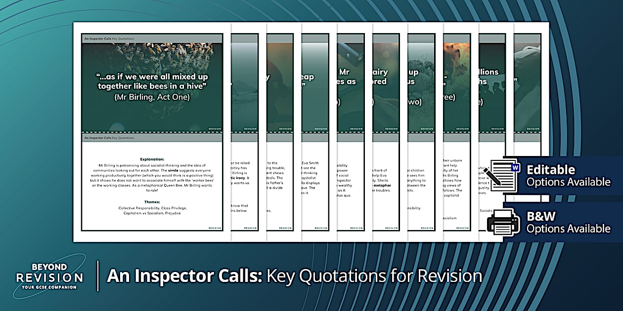 An Inspector Calls: Key Quotations for Revision - Twinkl