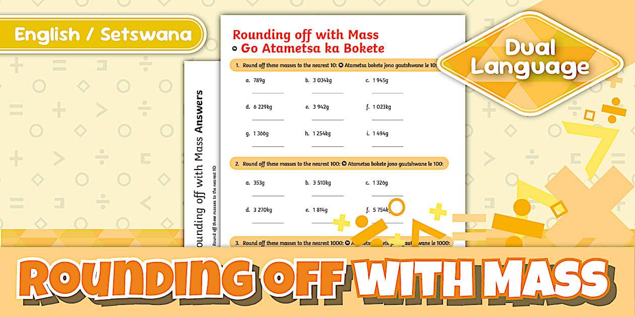Grade 4 Maths - Term 3 - Rounding Off with Mass Activity Sheet