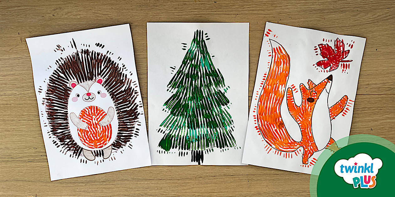 Woodland Fork Painting Pack (Teacher-Made) - Twinkl