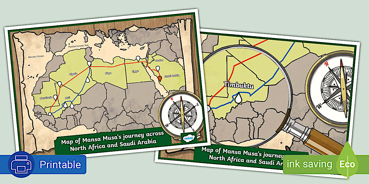 Mansa Musa and the Mali Empire Display Maps (teacher made)