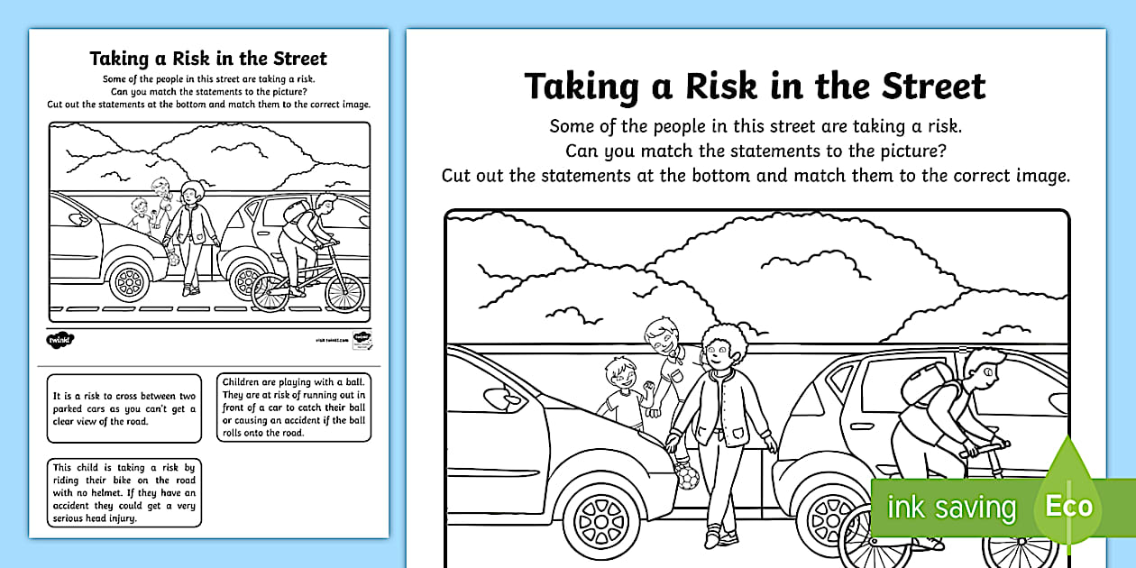 Taking a Risk in the Street Worksheet - Twinkl