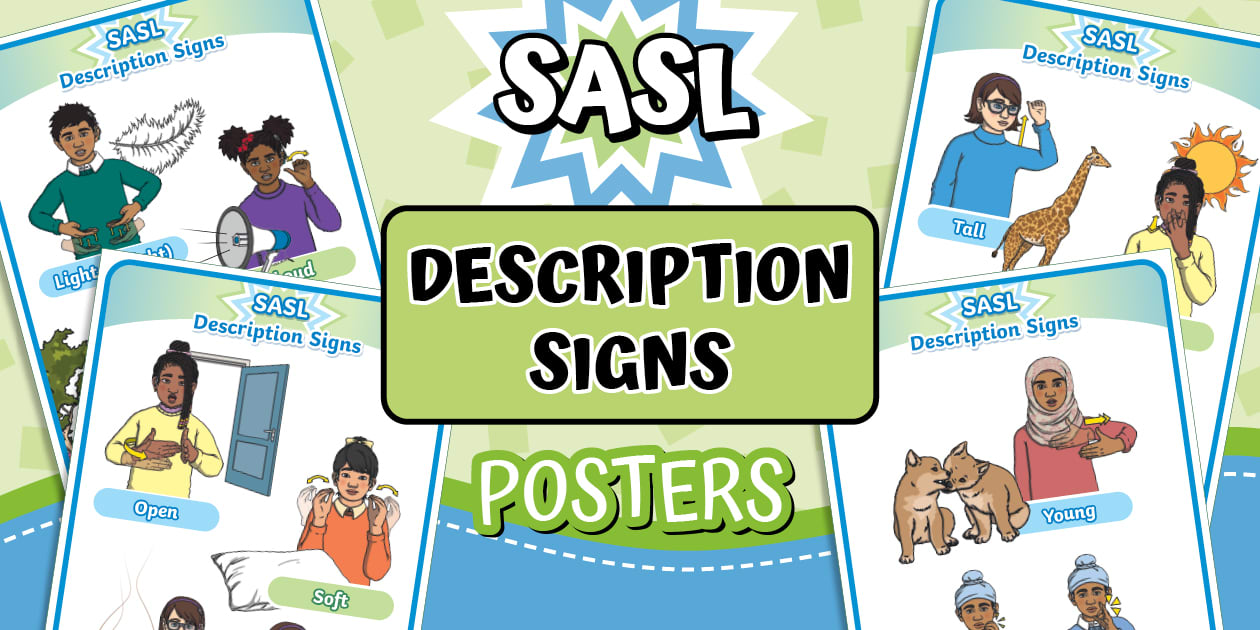 Foundation Phase - SASL - Description Signs (Set 1) - Display Poster (CAPS