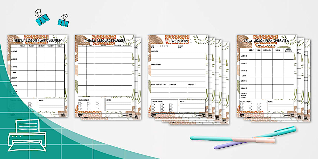 Boho Shapes | Weekly, Daily & Hourly Lesson Planning Resource Pack