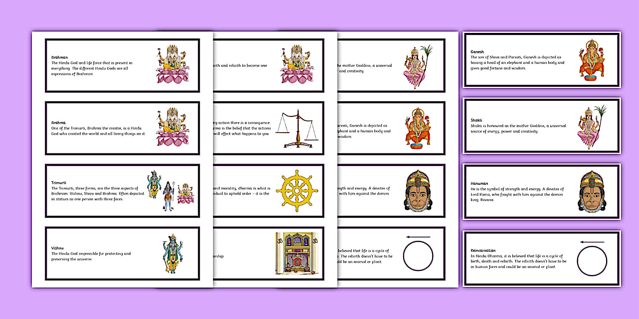 Hindu Dharma Keywords Cards (teacher made) - Twinkl