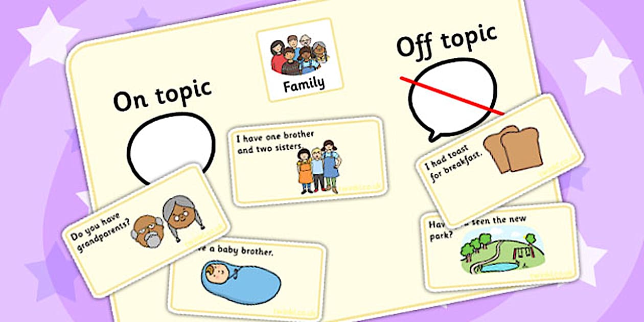 Editable On Topic Off Topic Conversation Sorting Game Family