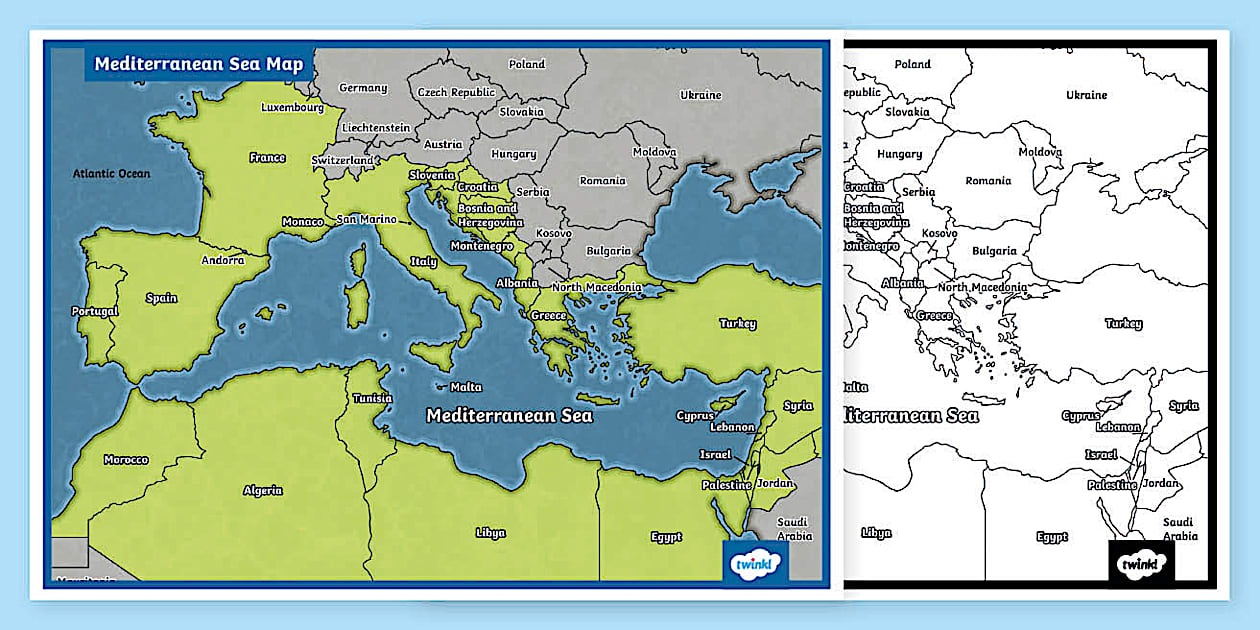 The Mediterranean Sea Map
