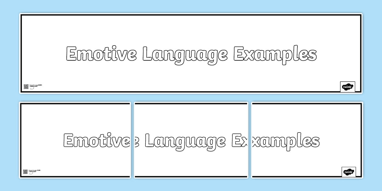 Emotive Language Examples Collaborative Drawing Display Banner