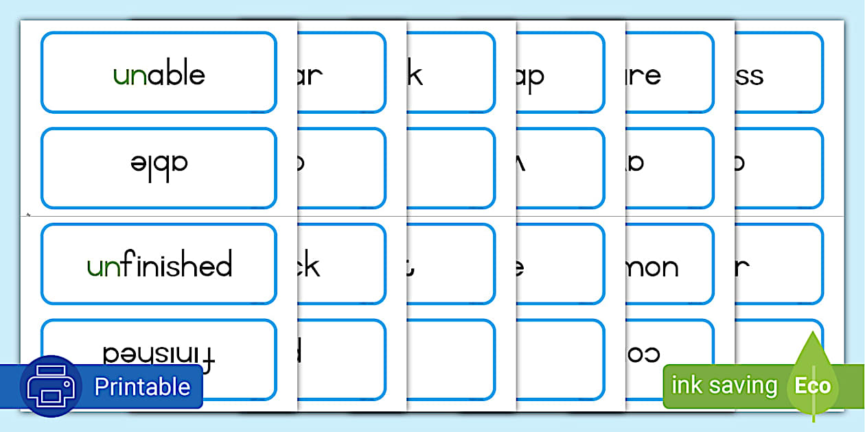 Grade 3 English Phonics Prefix un- Flashcards (CAPS Aligned)