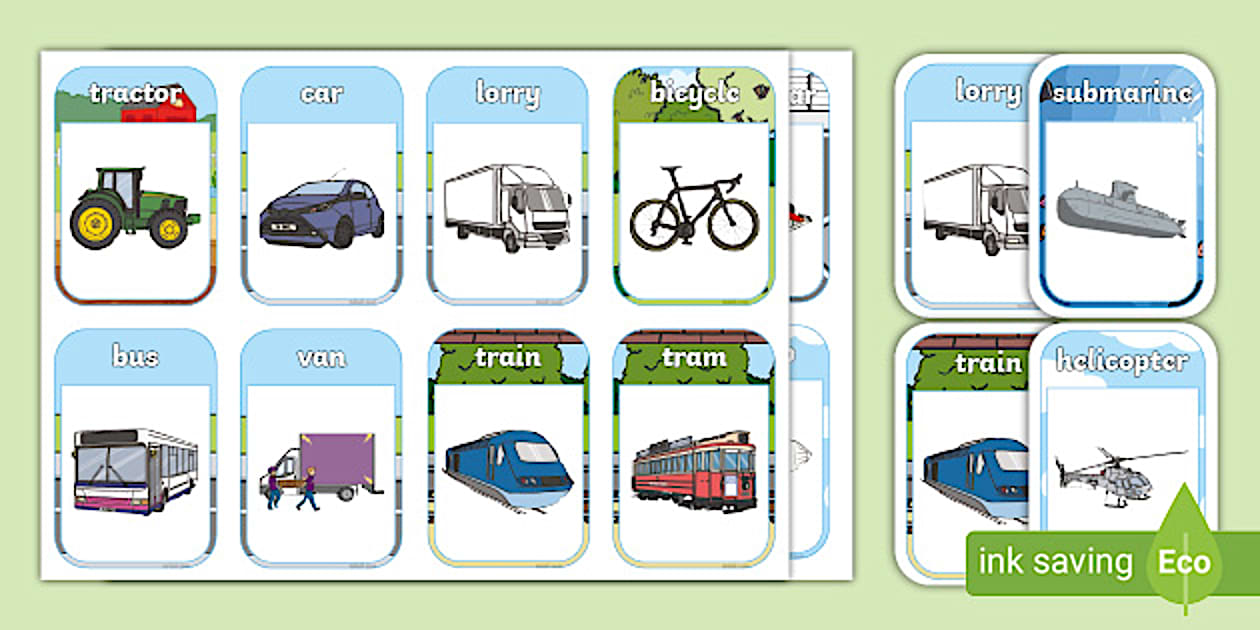 Transport Flashcards (teacher made) - Twinkl