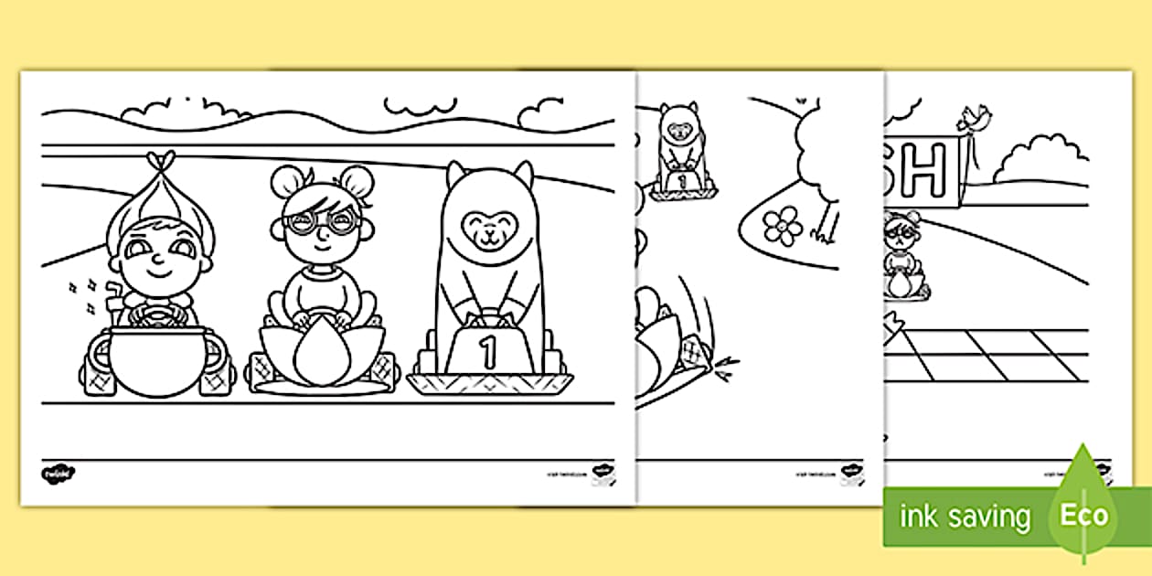 Kart Races Colouring Pages (teacher made) - Twinkl