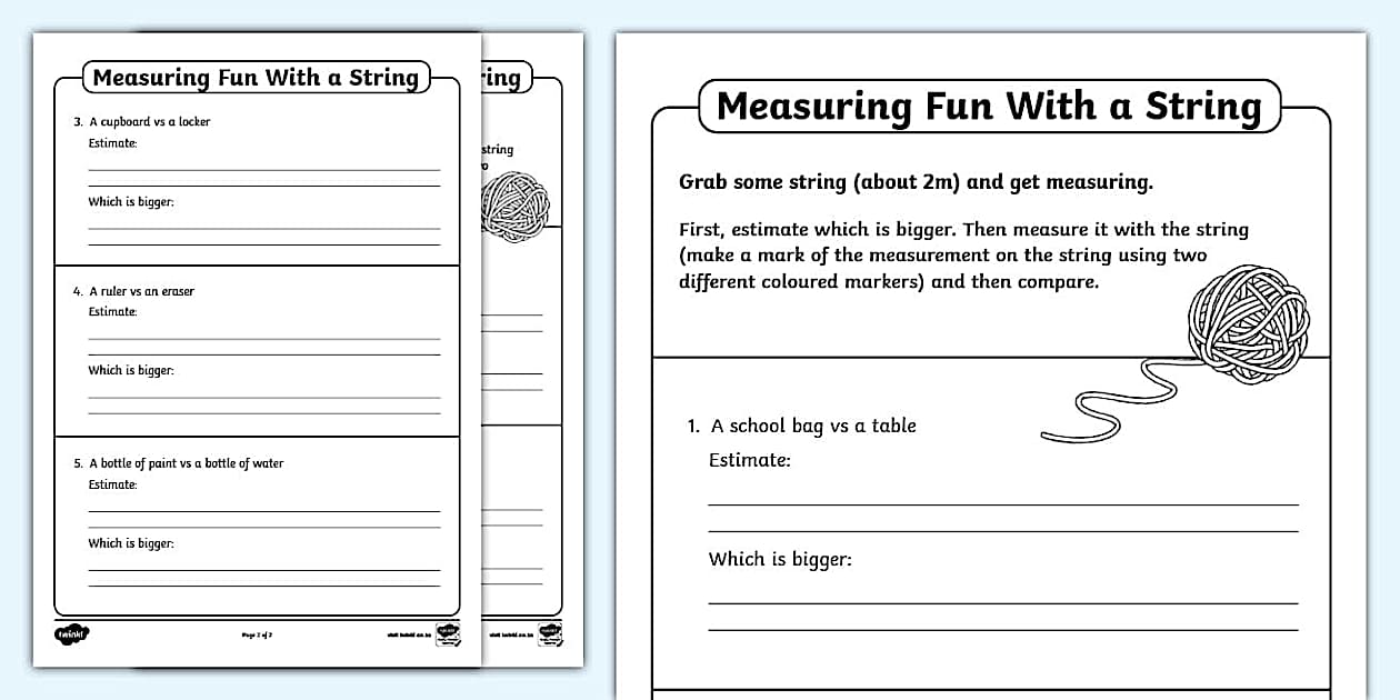 Grade 3 Math: Measuring area with a string (different objects)