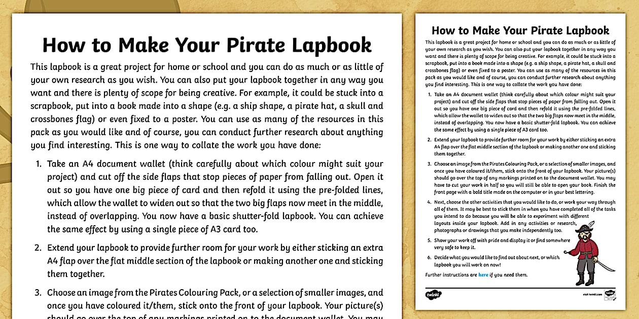 How to Make Your Pirates Lapbook Step-by-Step Instructions