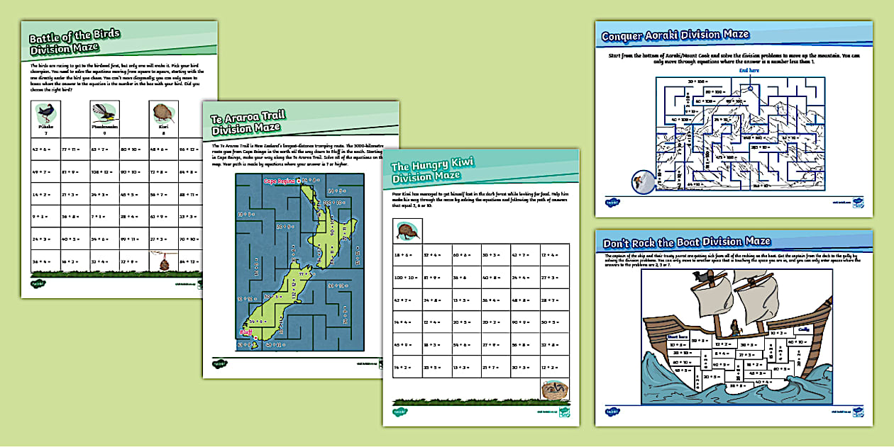 Division Maze Pack (Years 5-6) (Teacher-Made) - Twinkl