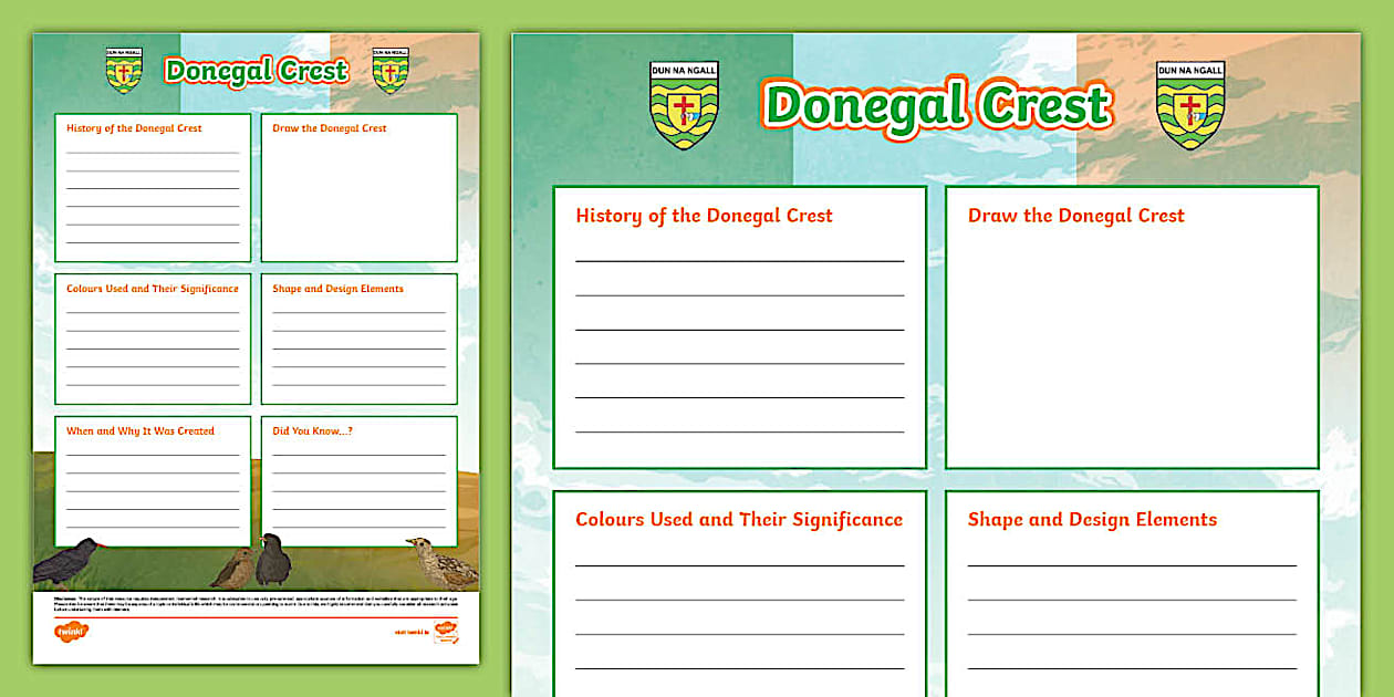 Donegal Crest Fact File Template (teacher made) - Twinkl