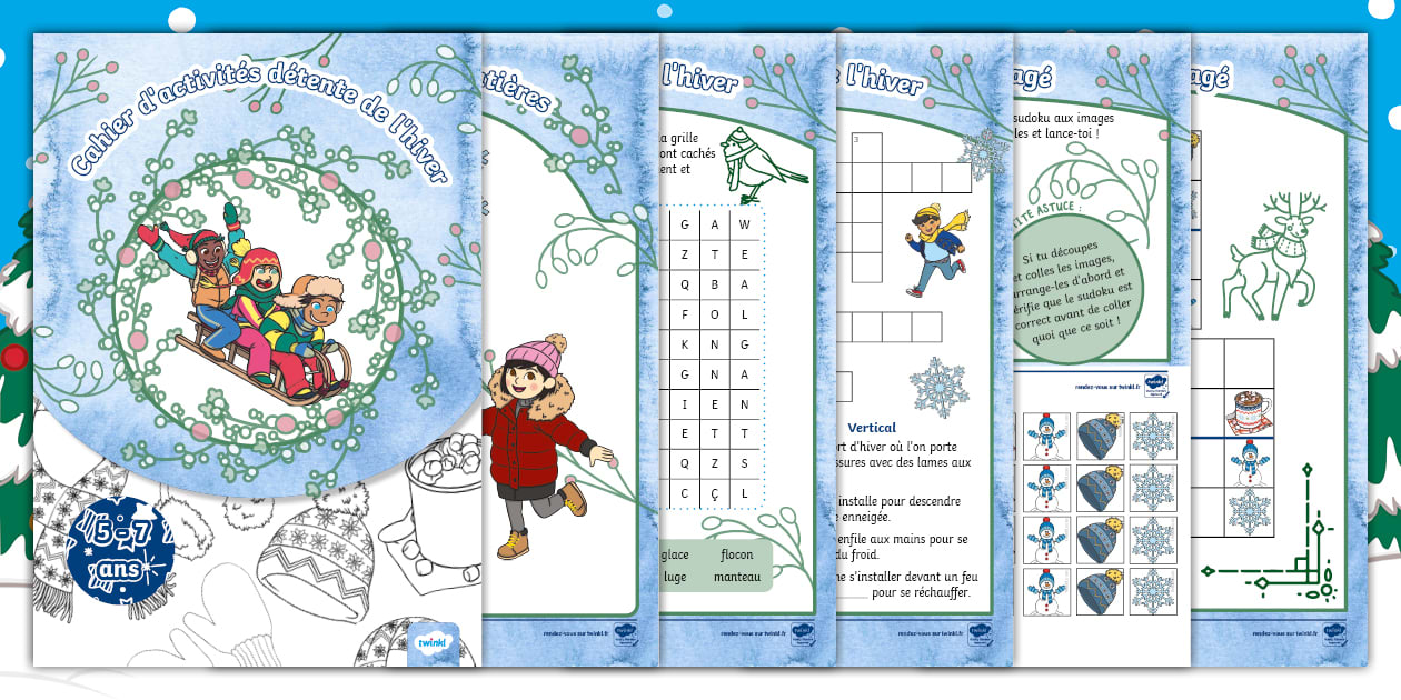 Cahier d'activités détente de l'hiver 5-7 ans - Twinkl