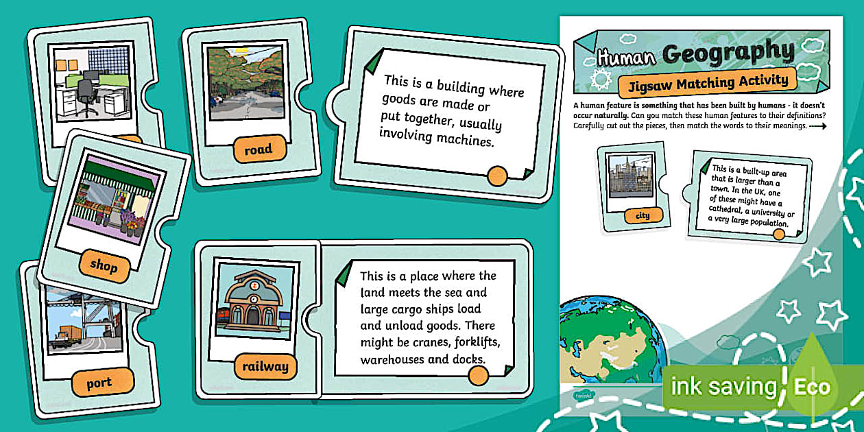 Human Geography Jigsaw Matching Activity (Ages 5 - 7)