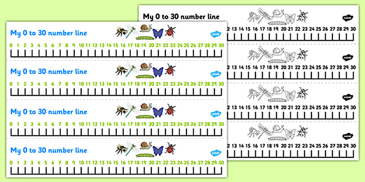 Minibeasts Number Line 0-30 (Detailed Version) - Twinkl