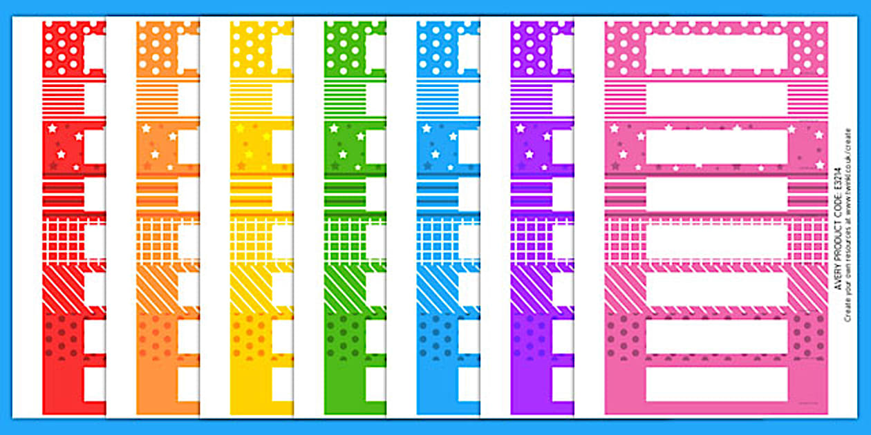 👉 Editable Multicoloured School Tray Name Labels - Twinkl