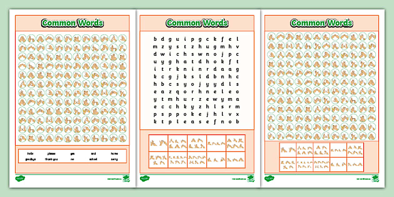 Auslan Find-a-Word Common Words Activity Pack | Twinkl