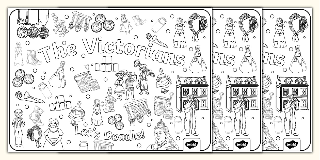 The Victorians Doodle Colouring Pages - KS1 - Twinkl