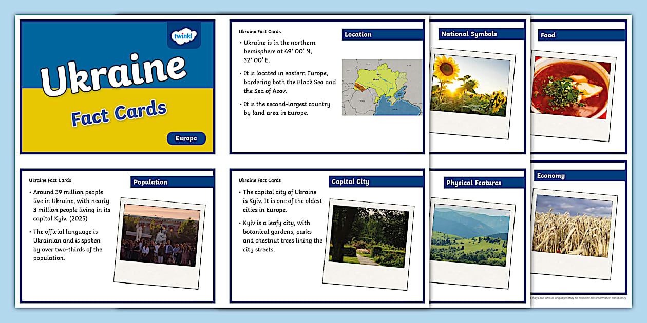 KS2 Ukraine Fact Cards - Twinkl