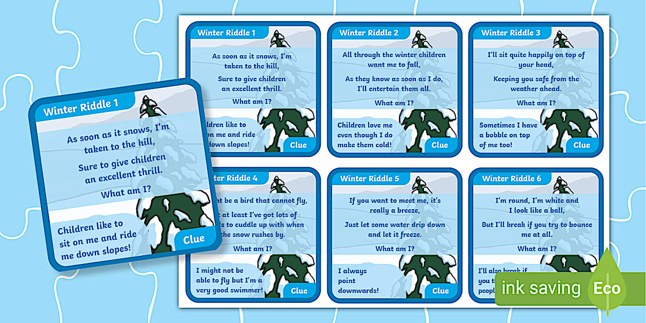 Winter Riddle Cards – L1 – Twinkl Puzzled (Teacher-Made)