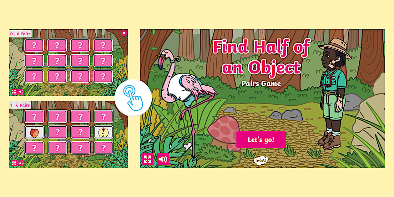 👉 Find Half of an Object KS1 Maths Pairs Game - Twinkl