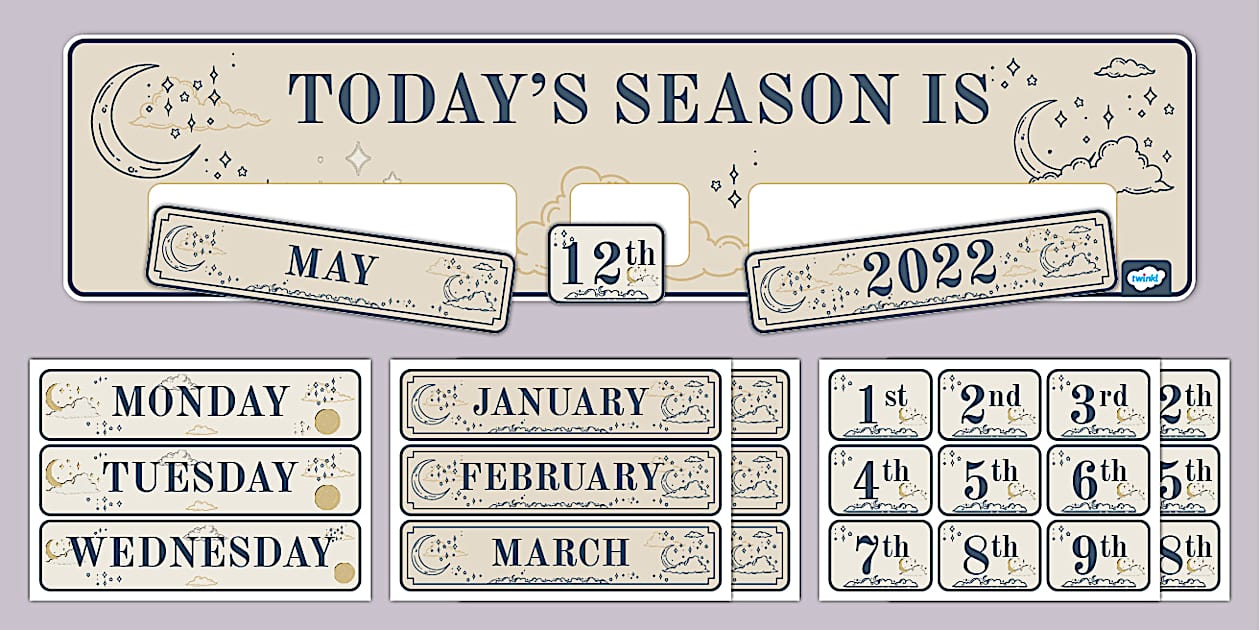 Celestial Themed Today's Date Display Pack (Teacher-Made)