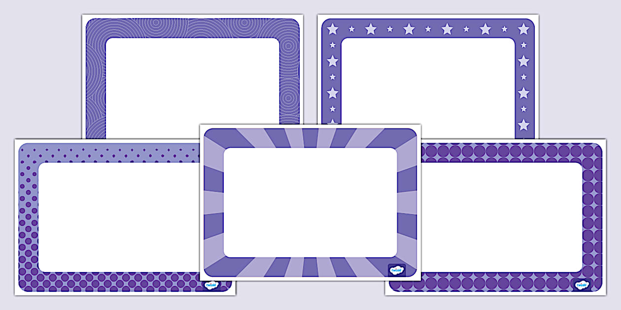 Purple Pattern Class Photo Frames (teacher made) - Twinkl