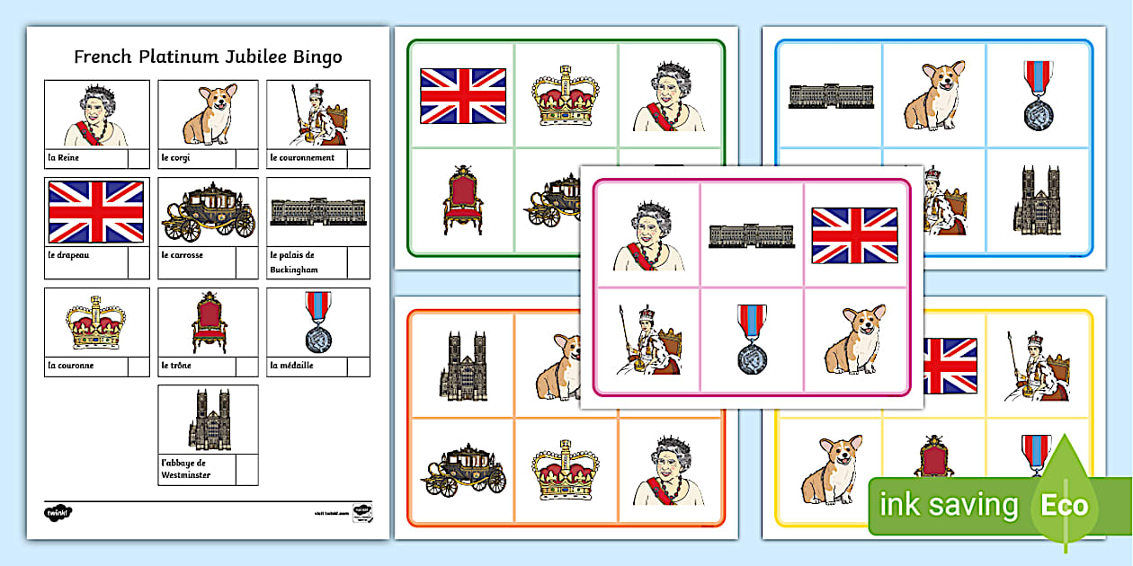 👉 French Platinum Jubilee Bingo - Twinkl - Languages - KS2