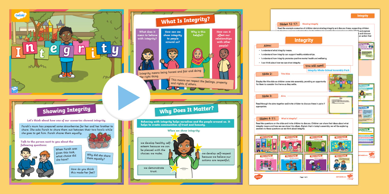 Integrity Whole-School Assembly Pack (teacher made) - Twinkl
