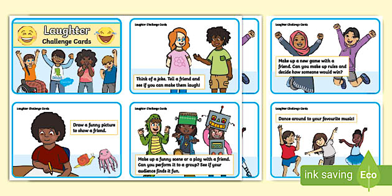 KS1 Laughter Challenge Cards - Mental Health and Wellbeing