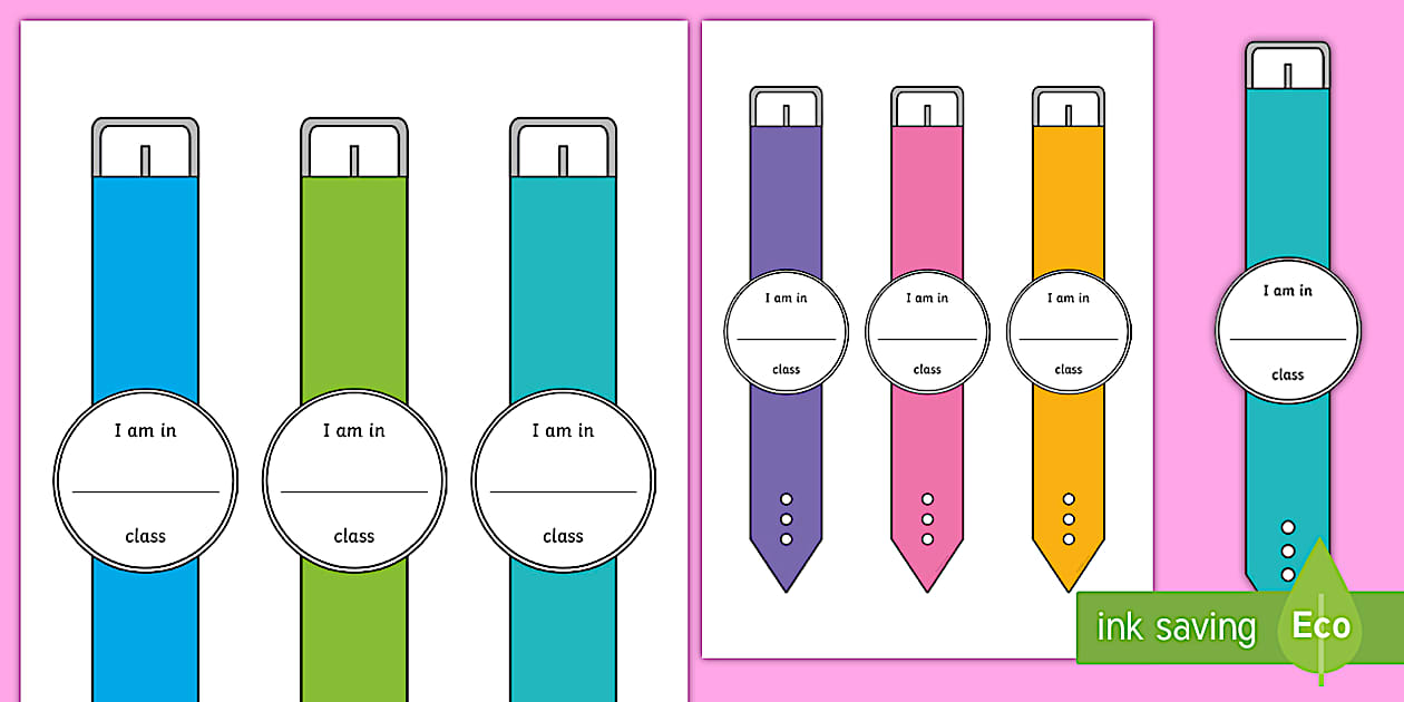 Editable My Class Watch Wristband (teacher made) - Twinkl