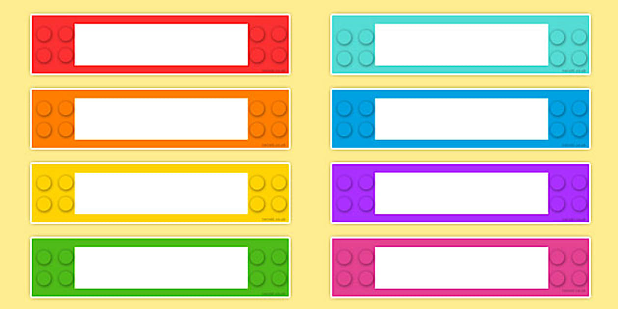 Building Brick Themed Gratnells Tray Labels (teacher made)